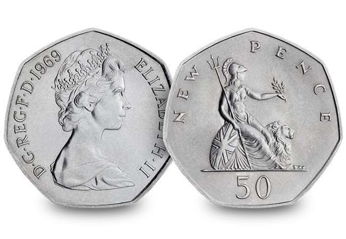 The UK 1969 Britannia Circulation 50p