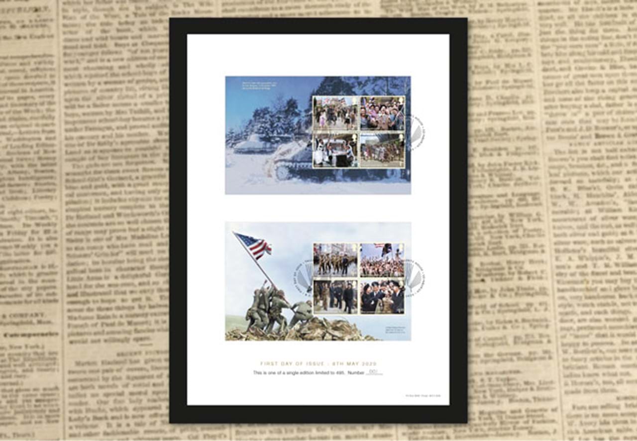 Own Royal Mail’s NEW VE Day Stamps on the FRAMED Collector Card