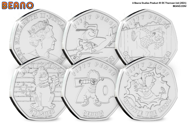 Dennis 70th Anniversary BU 50p Coin Pack