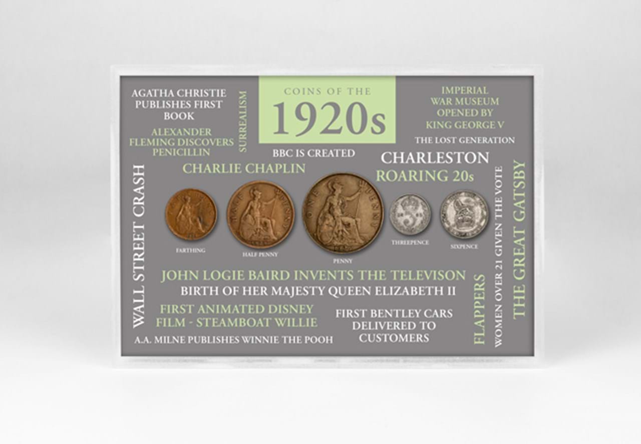 Coins of 1920s Decades Frame