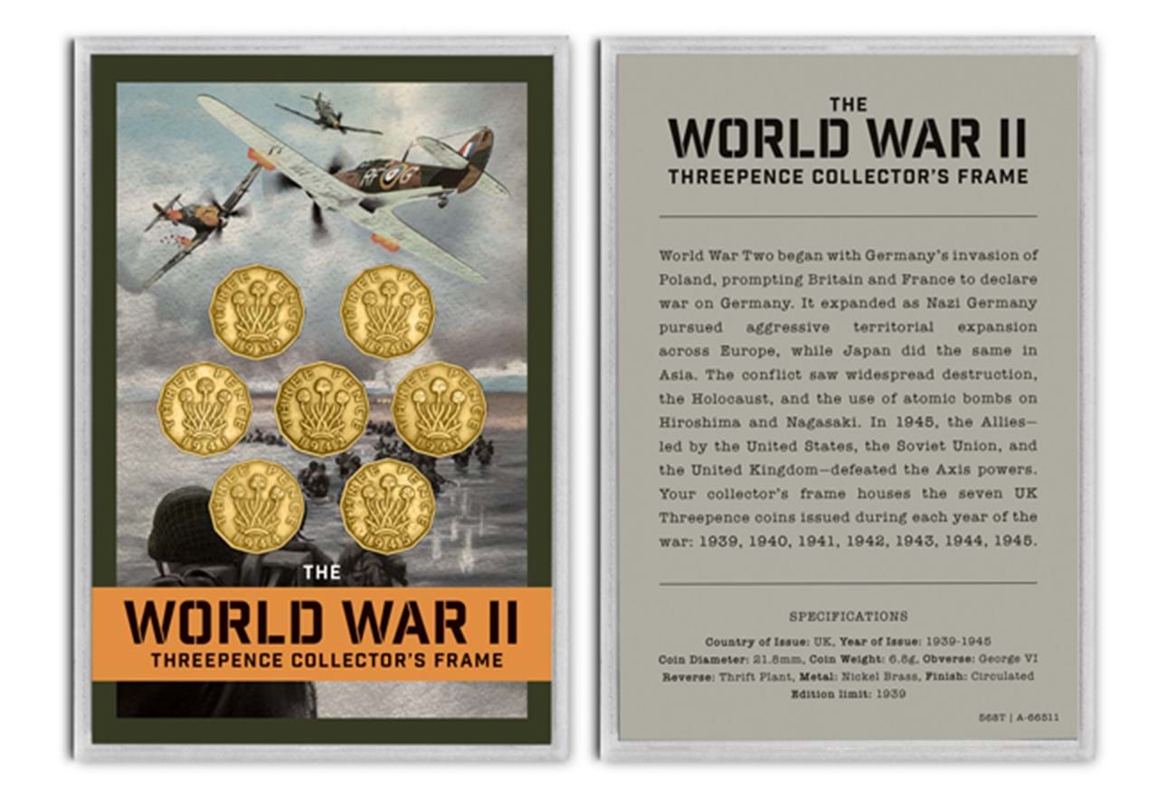 JUST 50 REMAINING: World War II Threepence Collector's Frame