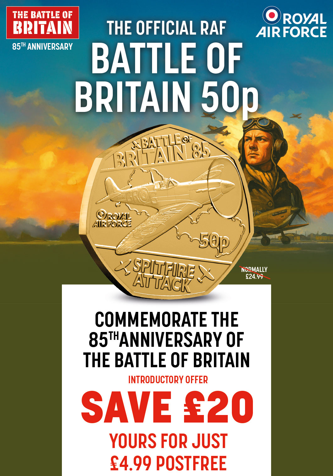 The Battle of Britain 85th Anniversary 50p