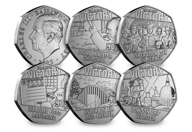 The VE Day 80th Anniversary 50p Collection - Own all FIFTEEN BU Coins