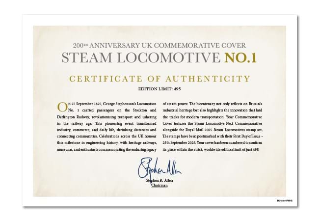 Own ALL SIX 2025 Royal Mail Steam Locomotives Stamps in One Historic C