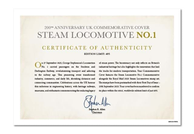 Own ALL SIX 2025 Royal Mail Steam Locomotives Stamps in One Historic C