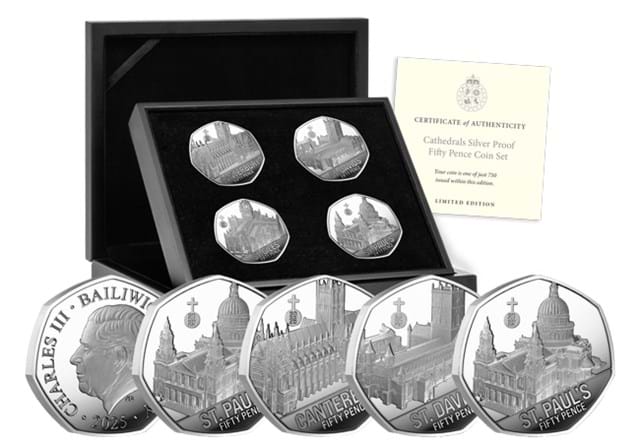 The 2025 British Cathedrals Silver Proof 50p Collection