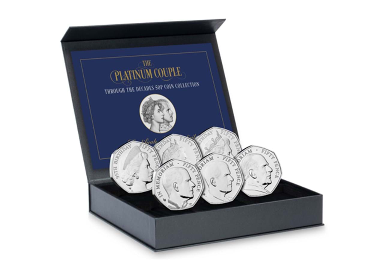 The Specially Curated Platinum Couple Through The Decades 50p Coin Col