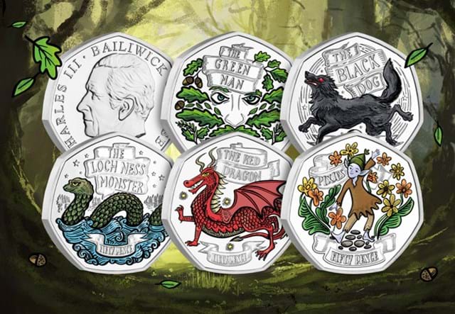 The Myths and Legends BU Colour 50p Coin Collection