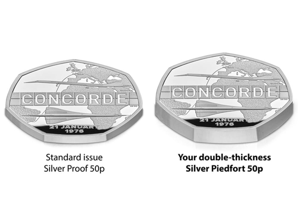 The UK 2026 Concorde Silver Proof Piedfort 50p